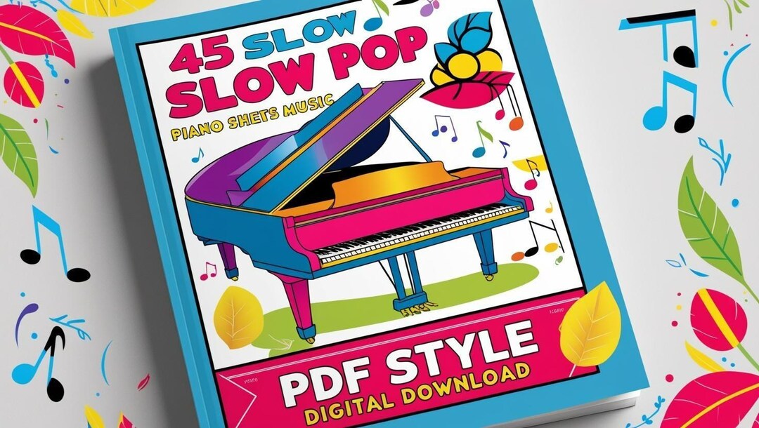 45 Slow Pop Piano Sheet Music (printable Music, Classic Music Gift ...