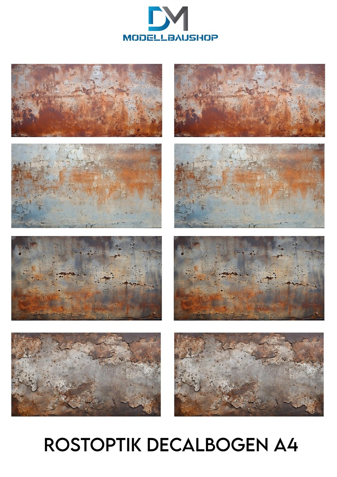 Rust Optic Decal Sheet Patina Aging Diorama Model Car Workshop Vintage ...