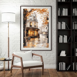 Autumn in Montmartre Paris Wall Art Print | Cozy Fall Street Scene ...