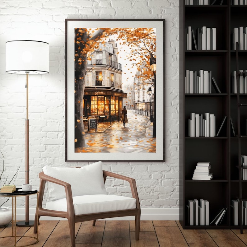 Autumn in Montmartre Paris Wall Art Print | Cozy Fall Street Scene ...