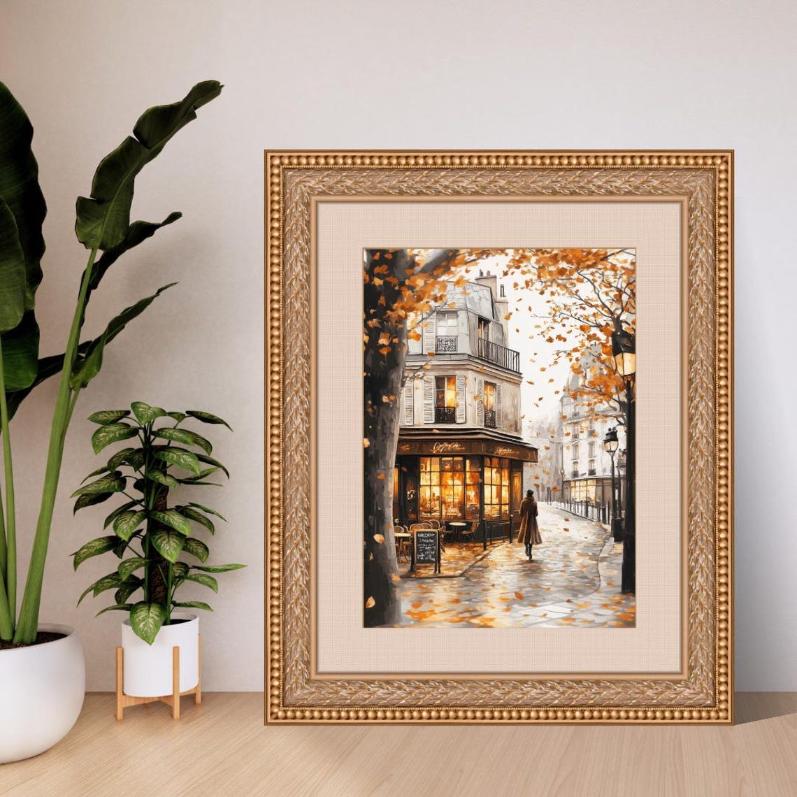 Autumn in Montmartre Paris Wall Art Print | Cozy Fall Street Scene ...