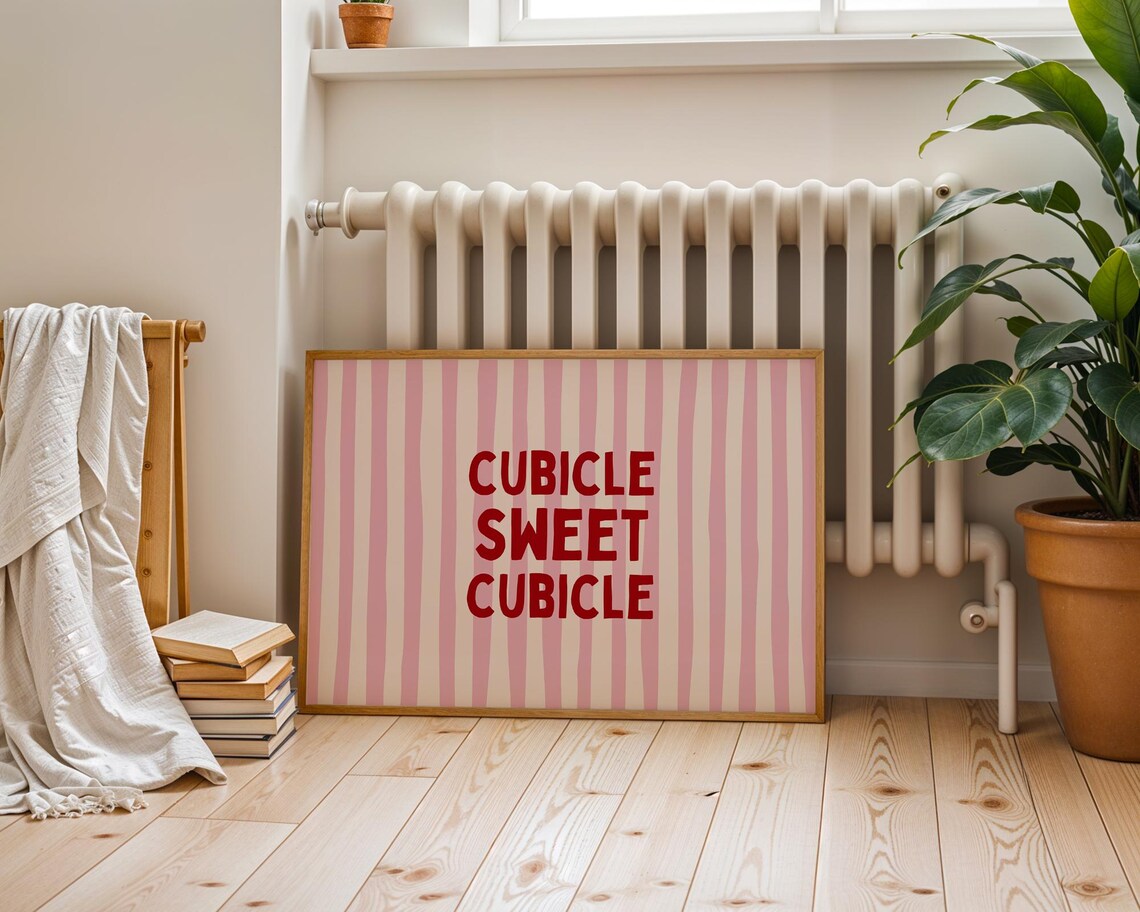 Cubicle Sweet Cubicle Print, Office Poster, Workplace Decor, Desk Sign ...