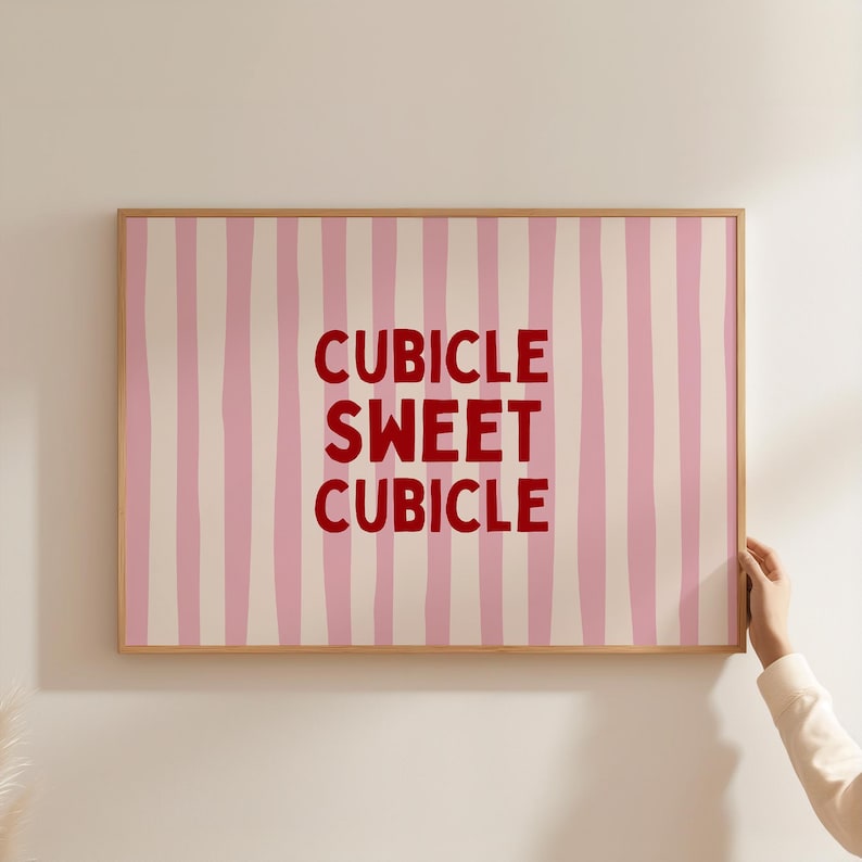 Cubicle Sweet Cubicle Print, Office Poster, Workplace Decor, Desk Sign ...