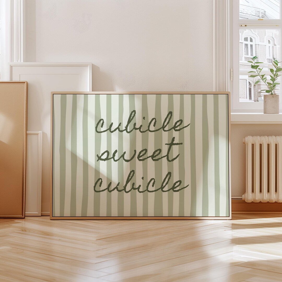 Cubicle Sweet Cubicle Print, Workspace Decor, Desk Sign for Women ...