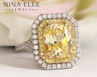Canary Diamond Ring Setting Split Shank Engagement Ring - Etsy