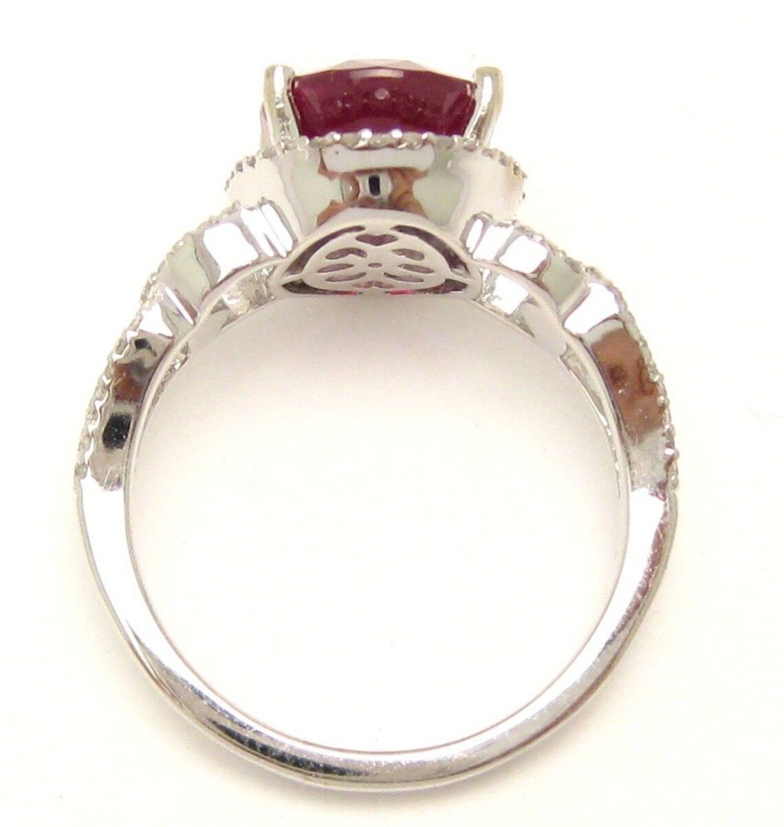 Oval Cut Rich RED RUBY & Diamonds Engagement Ring Rub900 - Etsy