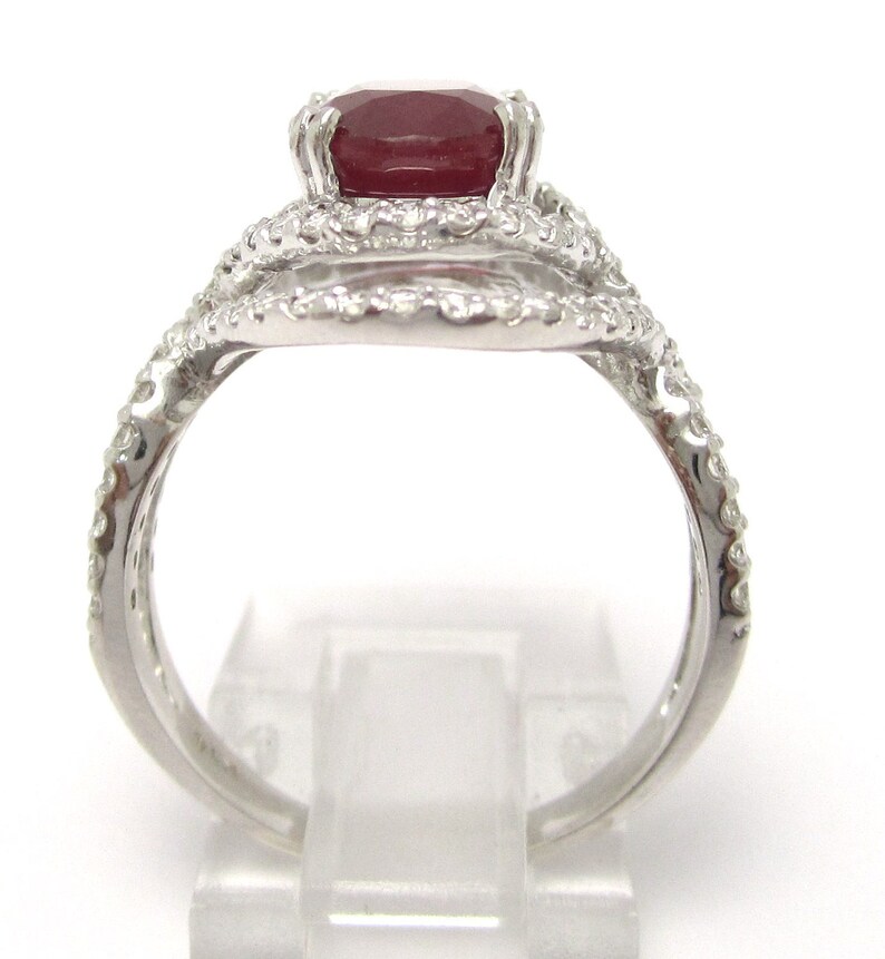 4.59ctw Oval Cut Rich RED RUBY & Diamonds Engagement Ring Rub1500 - Etsy