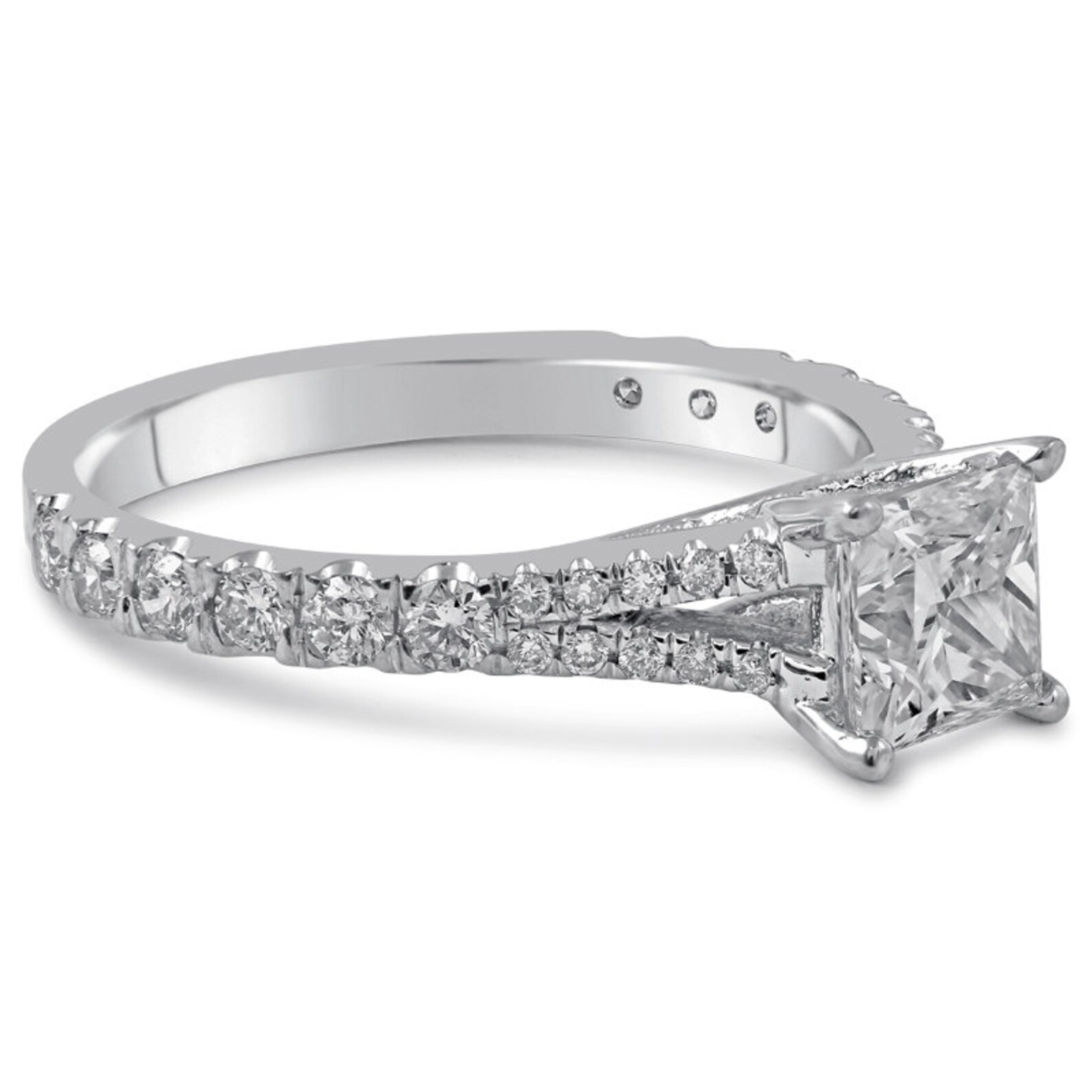 PRINCESS Cut Split Shank Style Diamond Engagement Ring P2 - Etsy