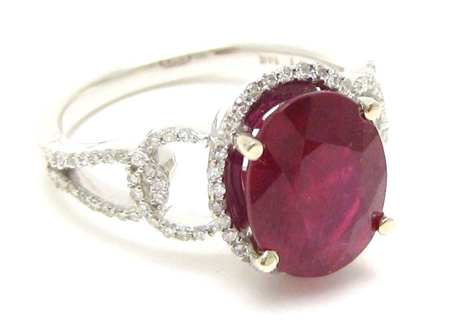 Oval Cut Rich RED RUBY & Diamonds Engagement Ring Rub900 - Etsy