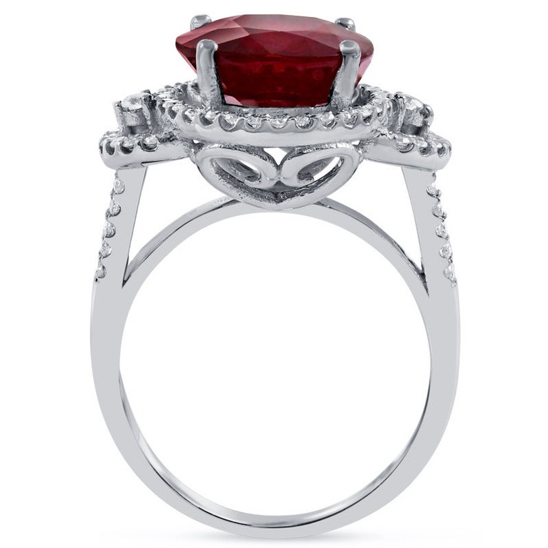 8.06ctw Oval Cut Rich RED RUBY & Diamonds Engagement Ring Rub2000 - Etsy