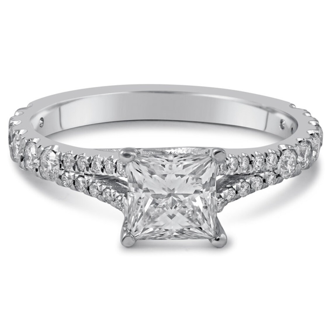 PRINCESS Cut Split Shank Style Diamond Engagement Ring P2 - Etsy