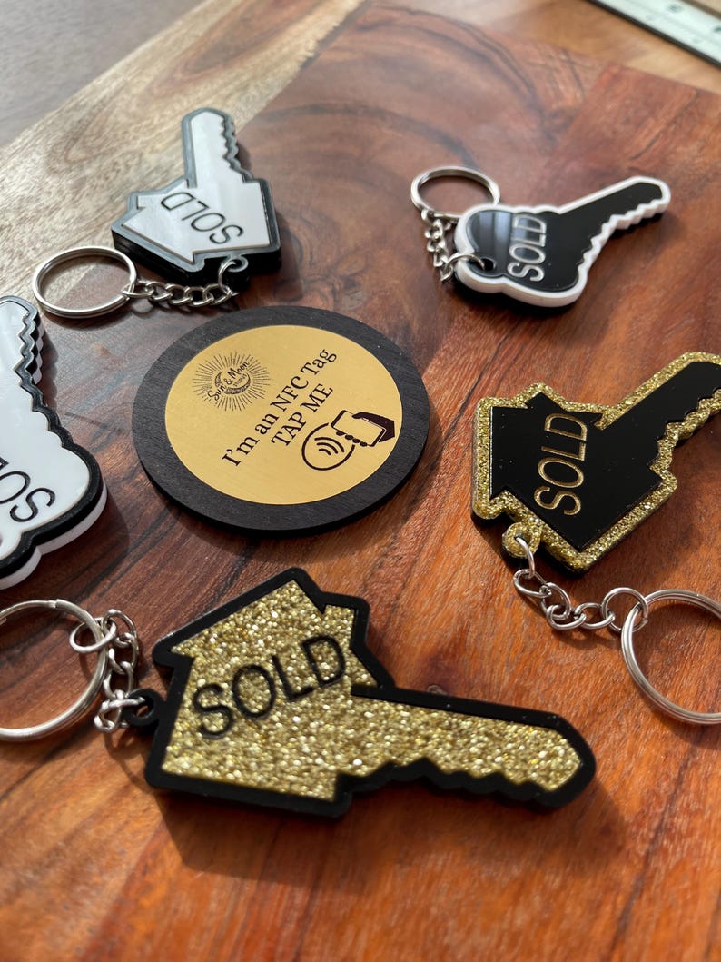 NFC SOLD House Keychain: Realtor Closing Gift, Tap Business Card - Etsy