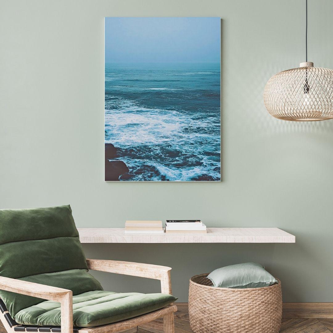 Vintage Ocean Print - Rustic Seascape Wall Art, Retro Coastal Beach ...