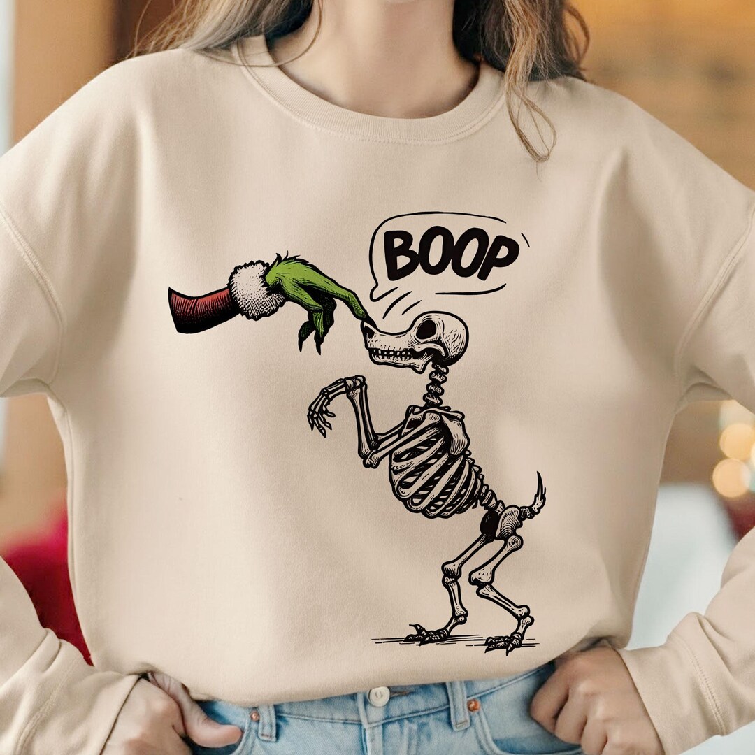 Dog Skeleton Boop Christmas SVG PNG Files, Funny Dog Skeleton Png, Dog ...