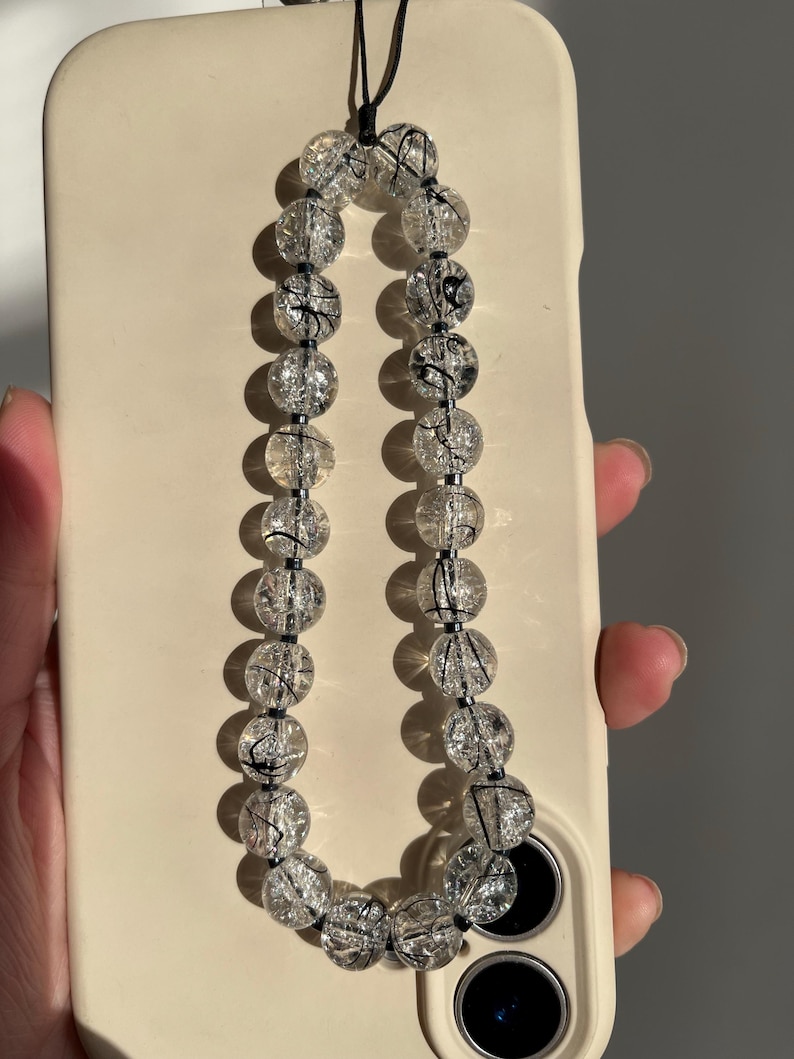 Y2K Transparent Cracked Bead Mobile Phone Charm - Etsy UK