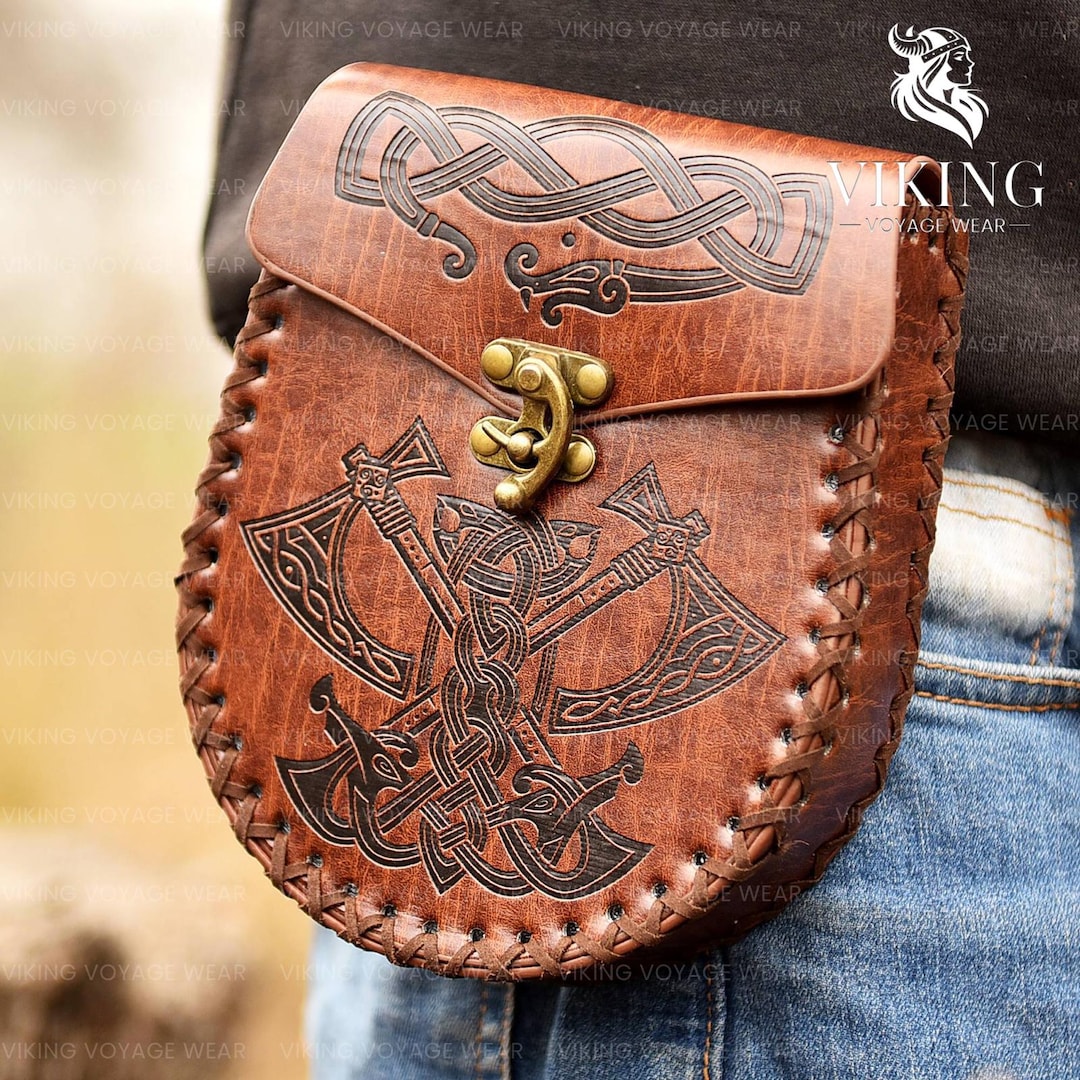 Medieval Viking Bag, Renaissance Larp Waist Belt Bag, Ren Faire Goth ...