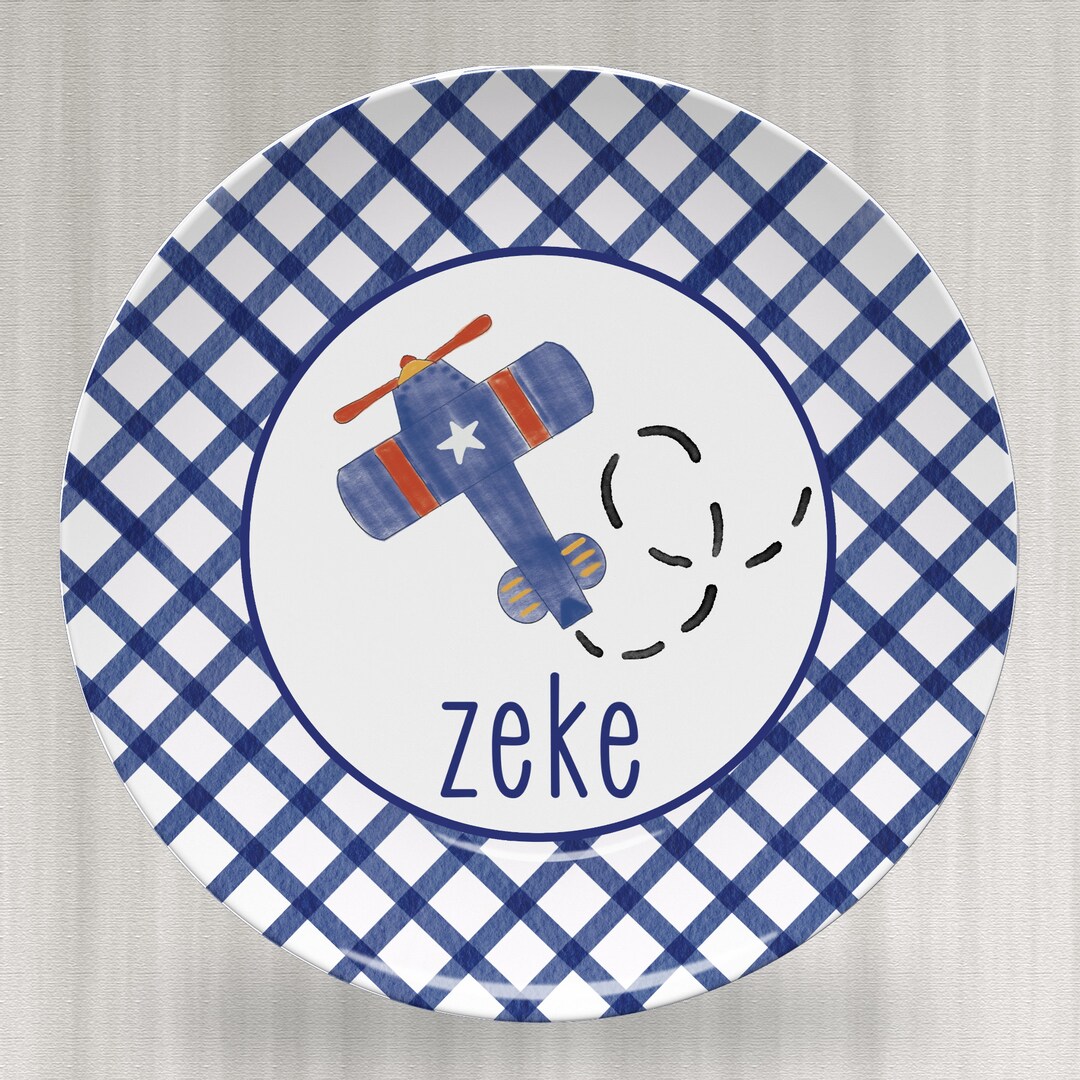 Plate Airplane/personalized Plate/airplane Plate/plane Plate/blue ...