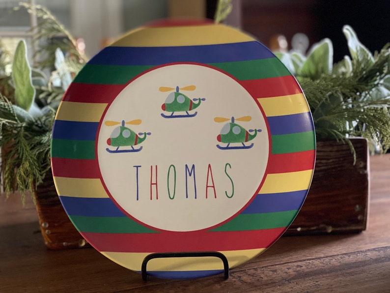Plate-helicopterpersonalized Boy Platepersonalized Helicopter ...
