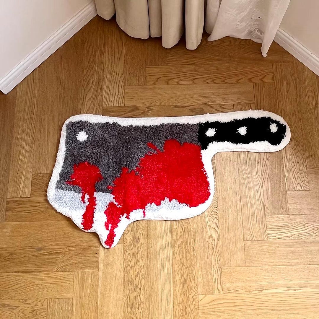 Halloween Blood Knife Tufted Rug Soft Bathroom Mat for Bedroom Living ...