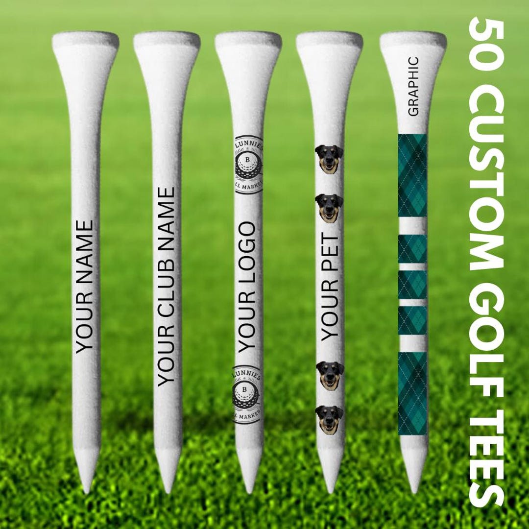 Personalised Golf Tees 70mm Custom Printed for Gifts Events, Perfect ...