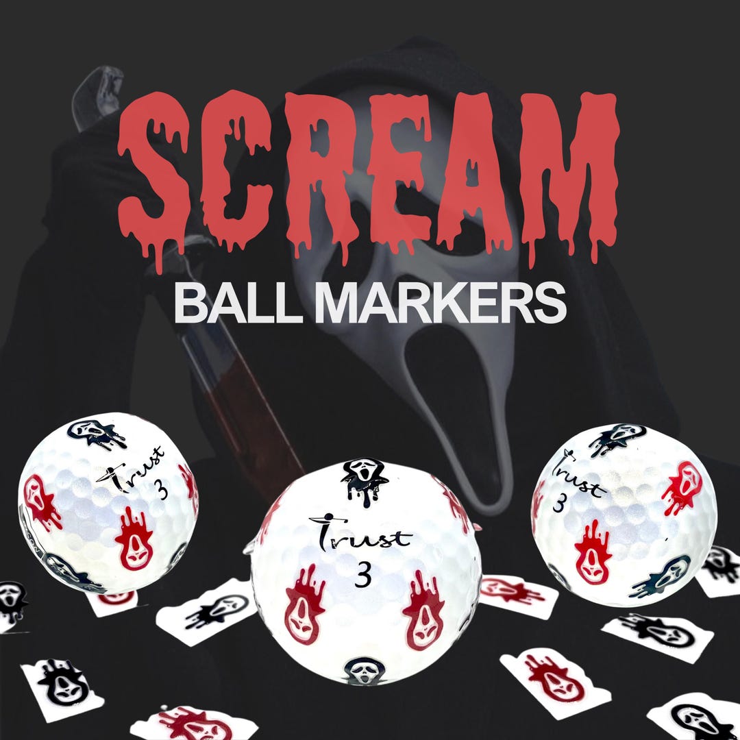 Scream Golf Ball Markers - Spooky Golf Gift Fun Using UV Ink Transfers ...