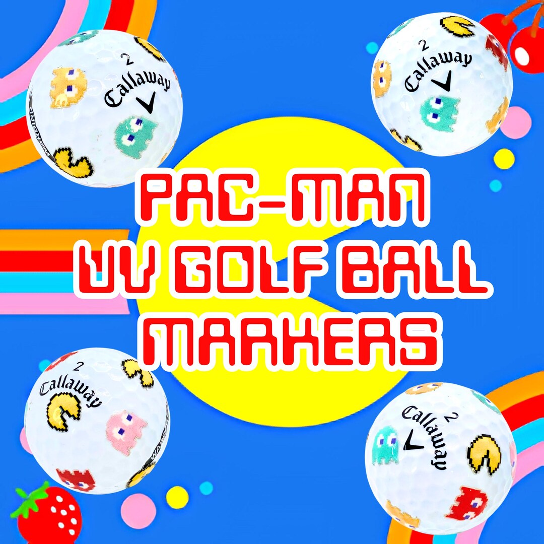 Golf Ball Markers | Retro Pacman Golf Gifts & Unique UV Ink Transfer ...