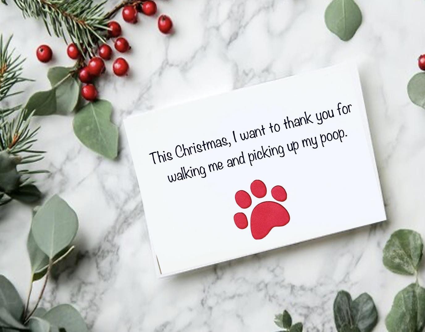 Thank You for Picking up My Poop Holiday Card for Pet Sitter Dog Walker ...