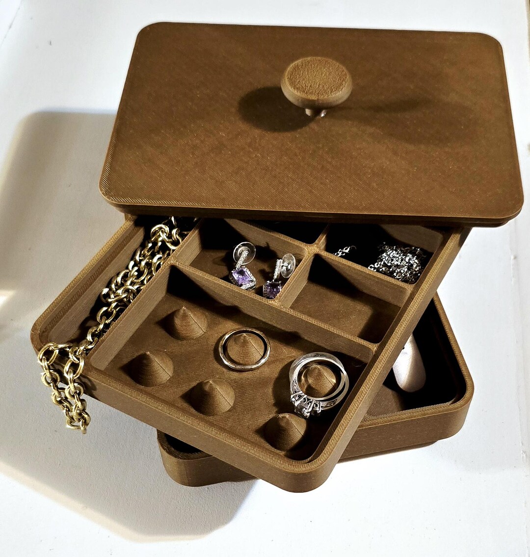Walnut Wood Modular Jewelry Box – Stackable Personalized Organizer - Etsy