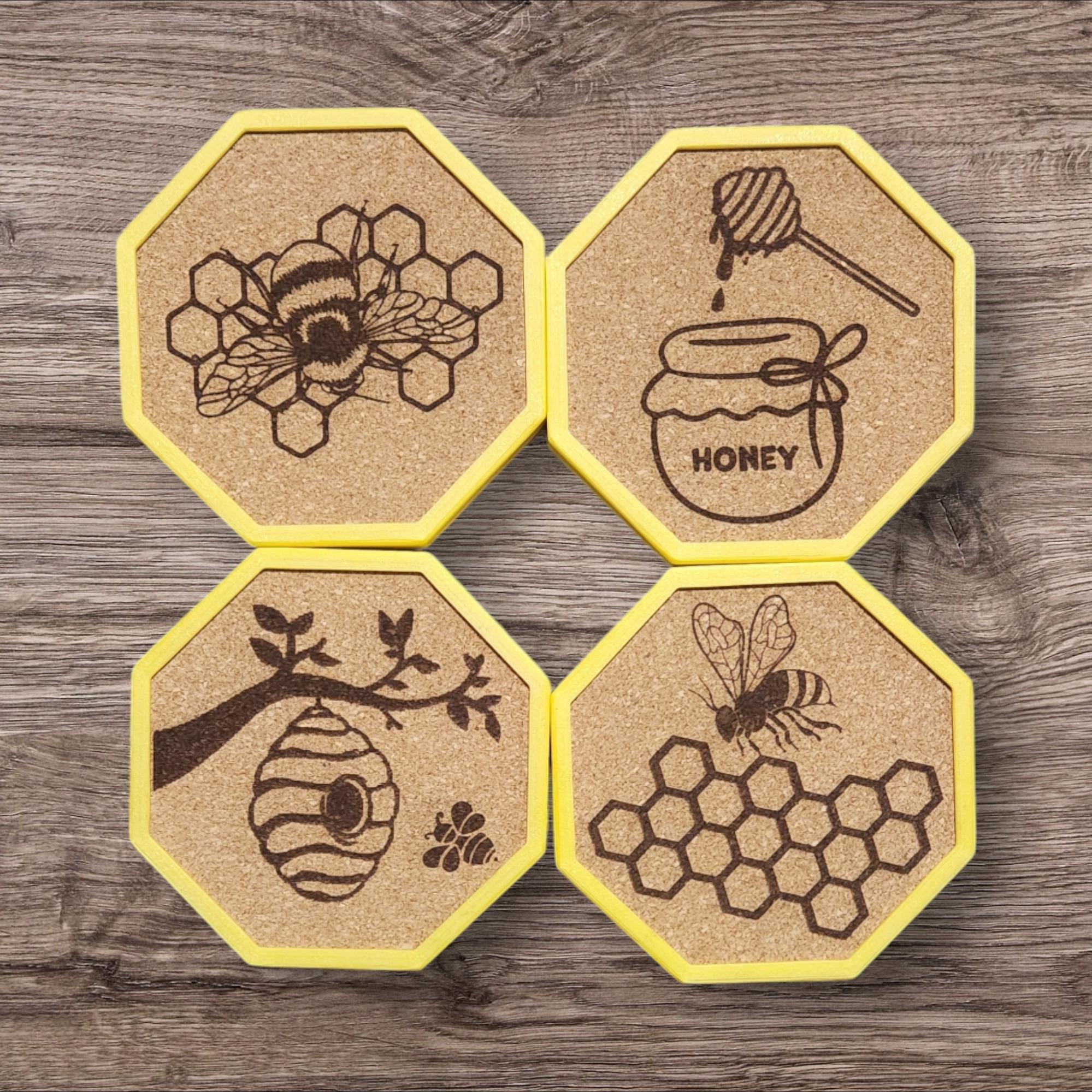 Laser Engraved 3D Printed Coaster Set - Etsy