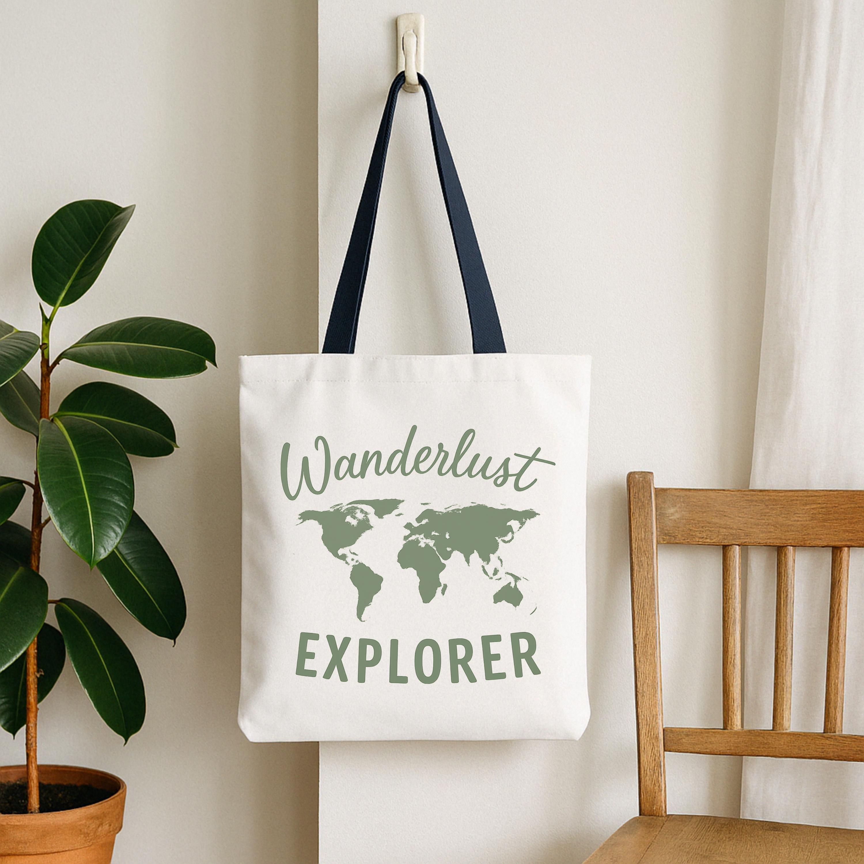 Wanderlust Explorer Tote Bag, World Map Print, Travel Gift - Etsy