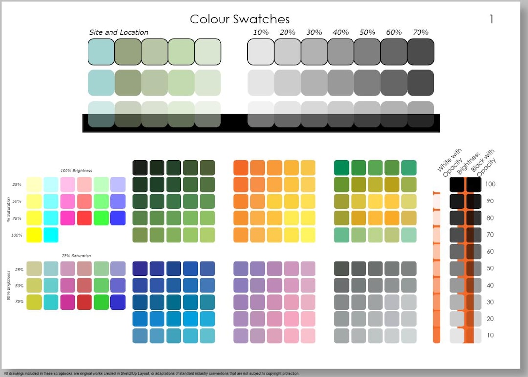 Sketchup Layout Colour/color Swatches Scrapbook - Etsy
