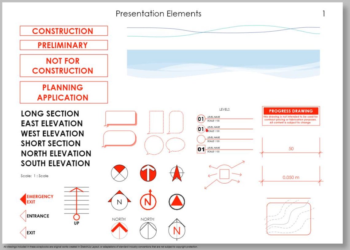 Sketchup Layout Presentation Elements Scrapbook - Etsy