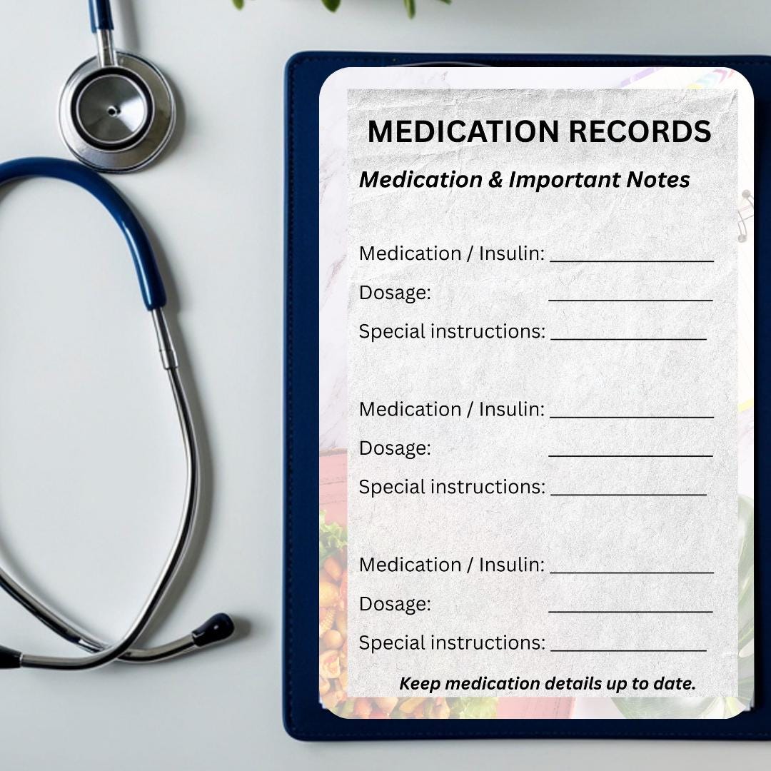 Diabetes Emergency Checklist Printable - Hypo and Hyper Action Plan ...
