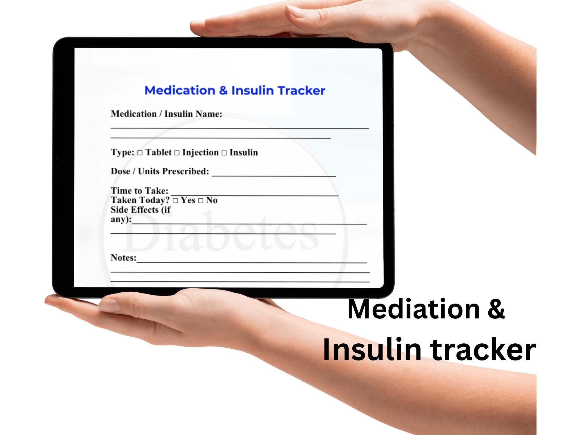 Diabetes Starter Kit Printable PDF- Blood Sugar Log, Food & Carb ...
