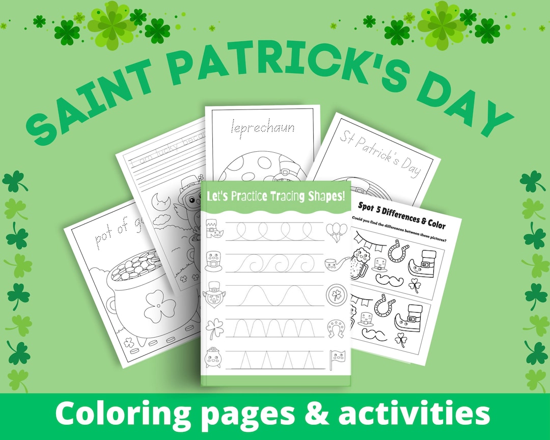 St. Patrick's Day Coloring Pages: Mazes & Games (PDF) - Etsy