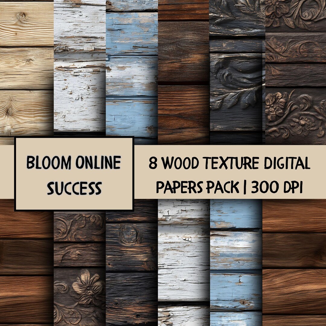 Rustic Wood Digital Paper Pack: Shabby Chic Scrapbook Backgrounds ...