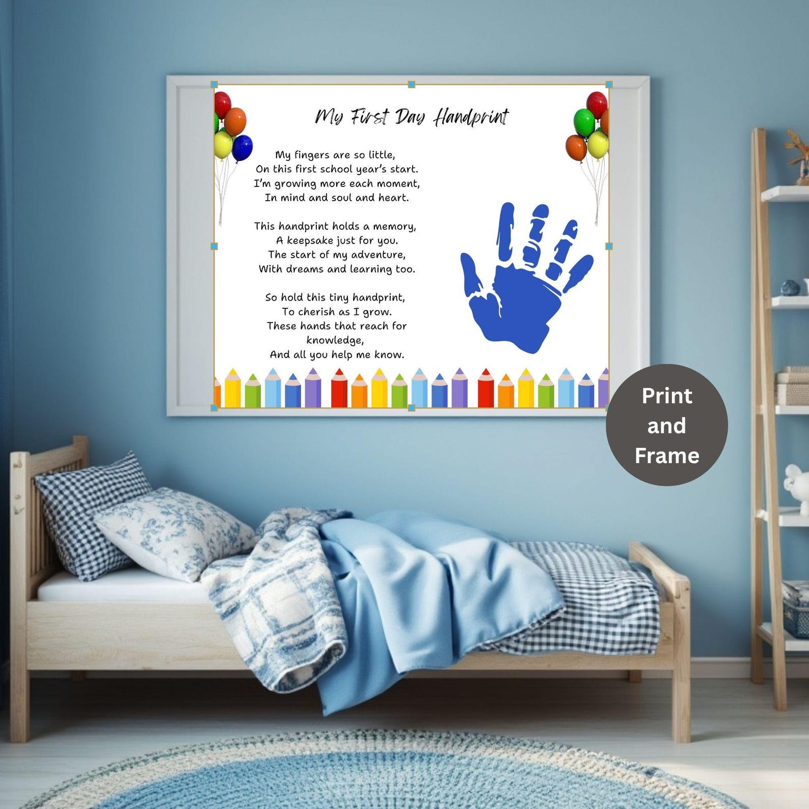 First Day of School Handprint Art: Kids Keepsake (digital Download) - Etsy