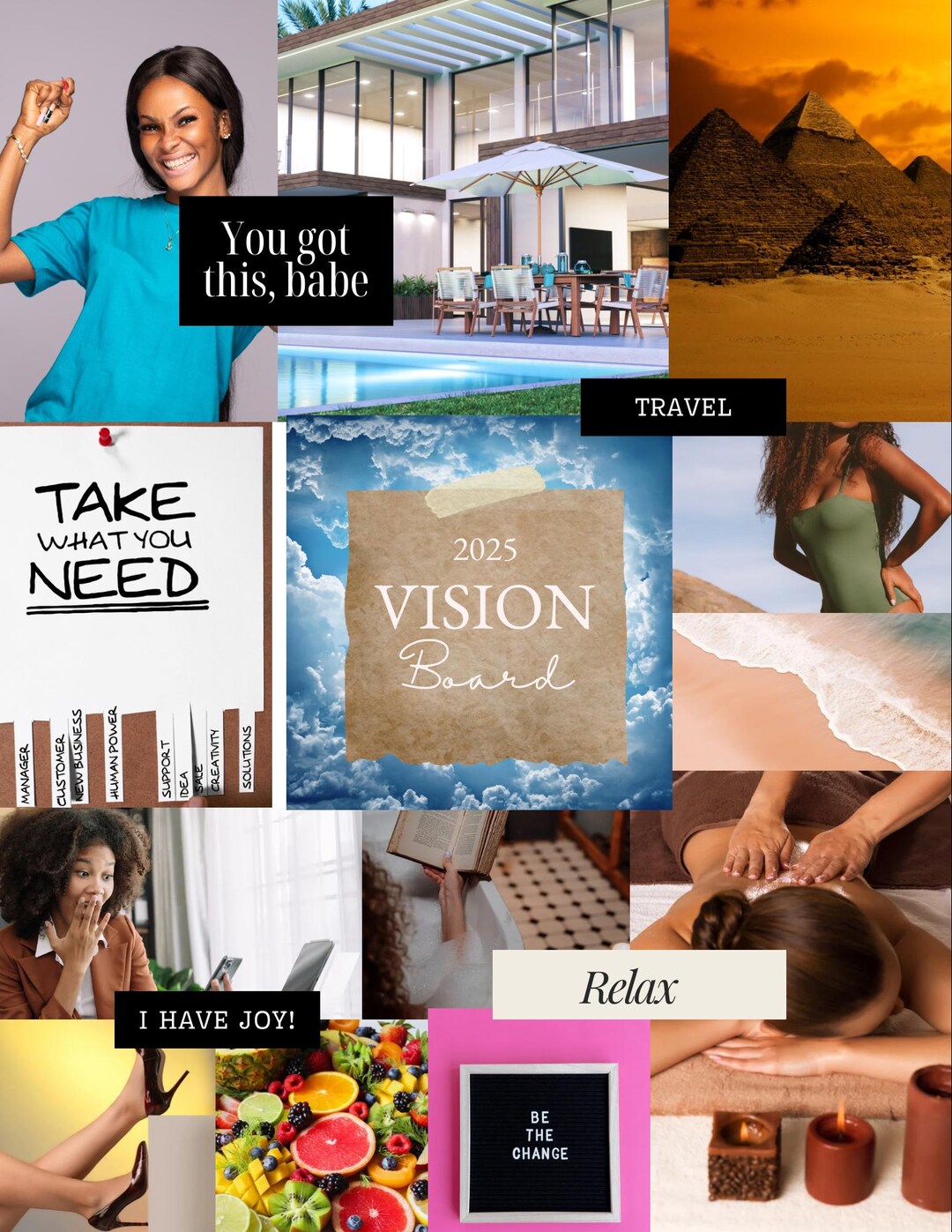 Vision Board Kit 2025: Vision Photos, Abundance Checks, Bank of ...