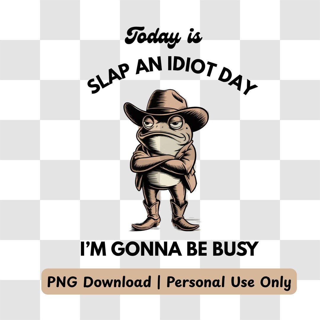 Slap an Idiot Day Design - Retro Frog Clipart With a Dash of Witty ...
