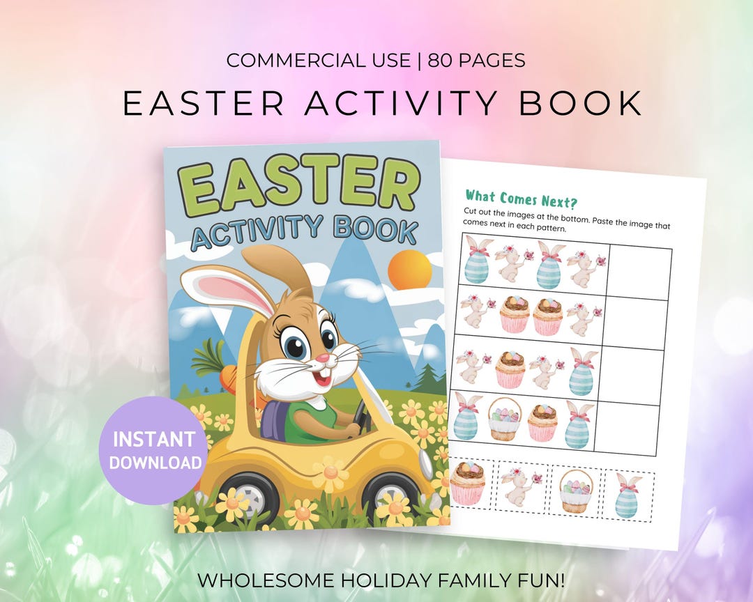 Easter Coloring Book Activity, Printable Coloring Pages for Kids, Fun ...