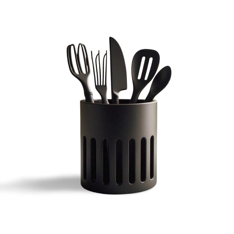 Vertical Slits Kitchen Utensil Holder Modern Design 3D Printed ...