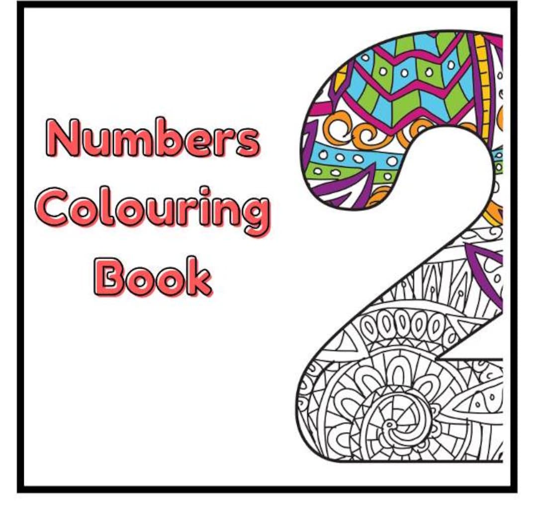 Numbers Colouring Book - Etsy