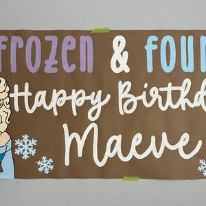 Frozen Elsa Hand Painted Brown Paper Banner - Etsy