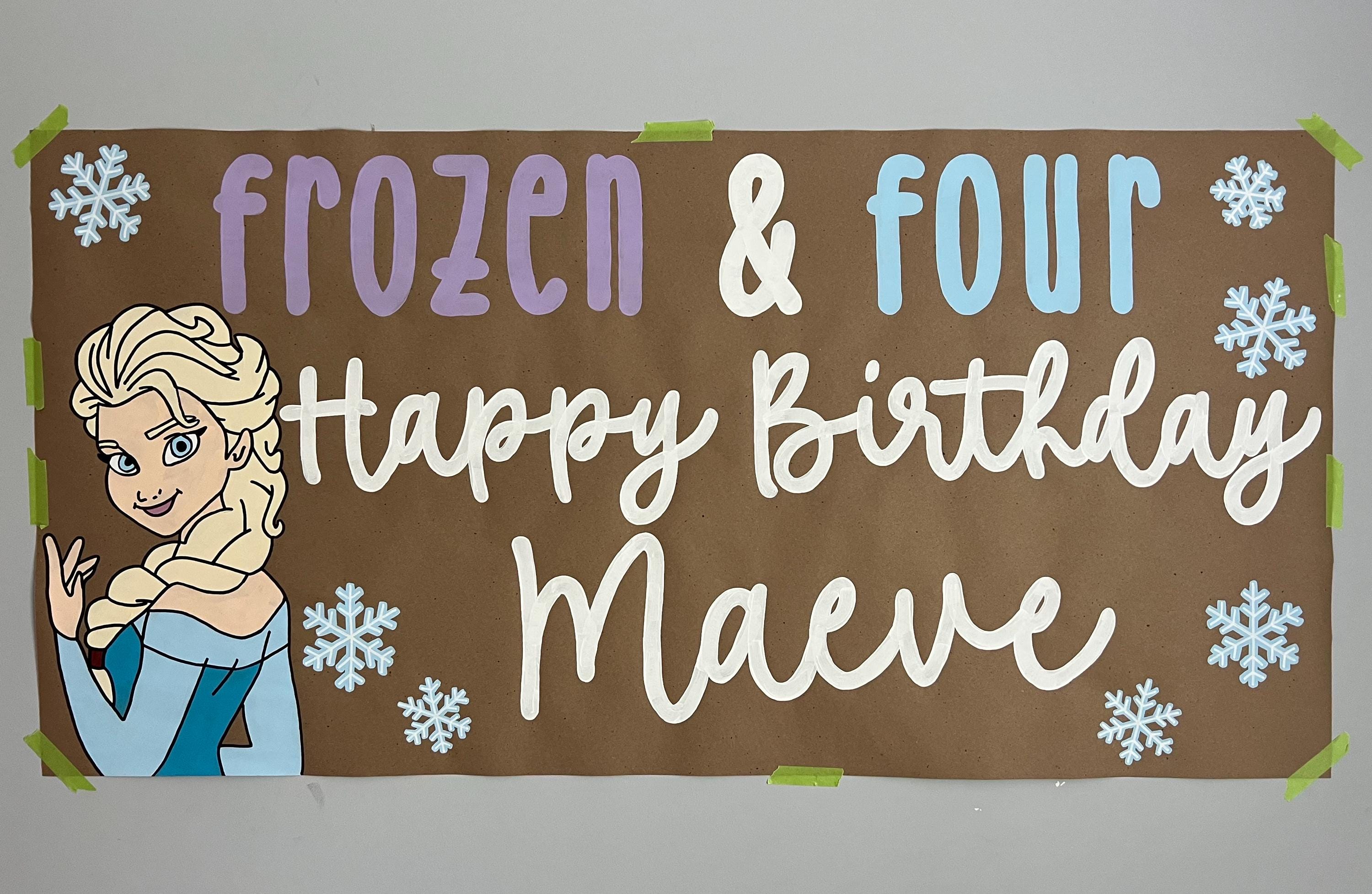 Frozen Elsa Hand Painted Brown Paper Banner - Etsy