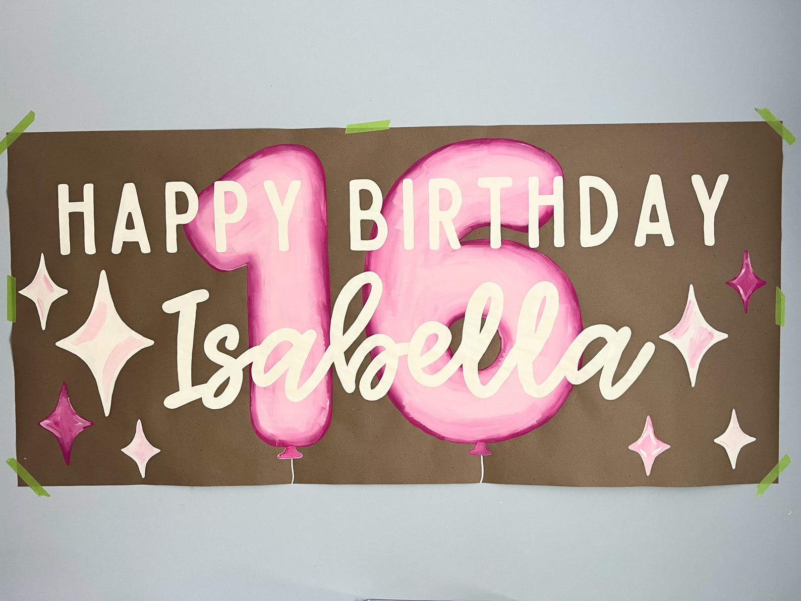 Hand Painted Brown Paper Birthday Banner - Etsy