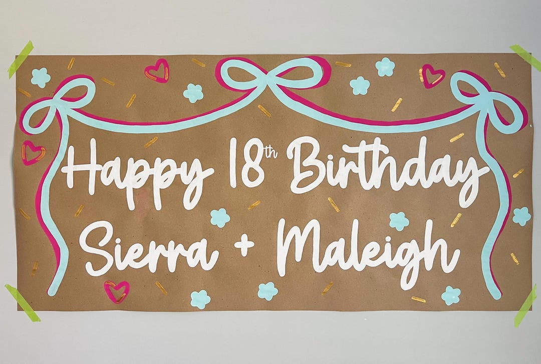 Hand Painted Brown Paper Birthday Banner - Etsy
