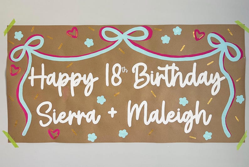 Hand Painted Brown Paper Birthday Banner - Etsy