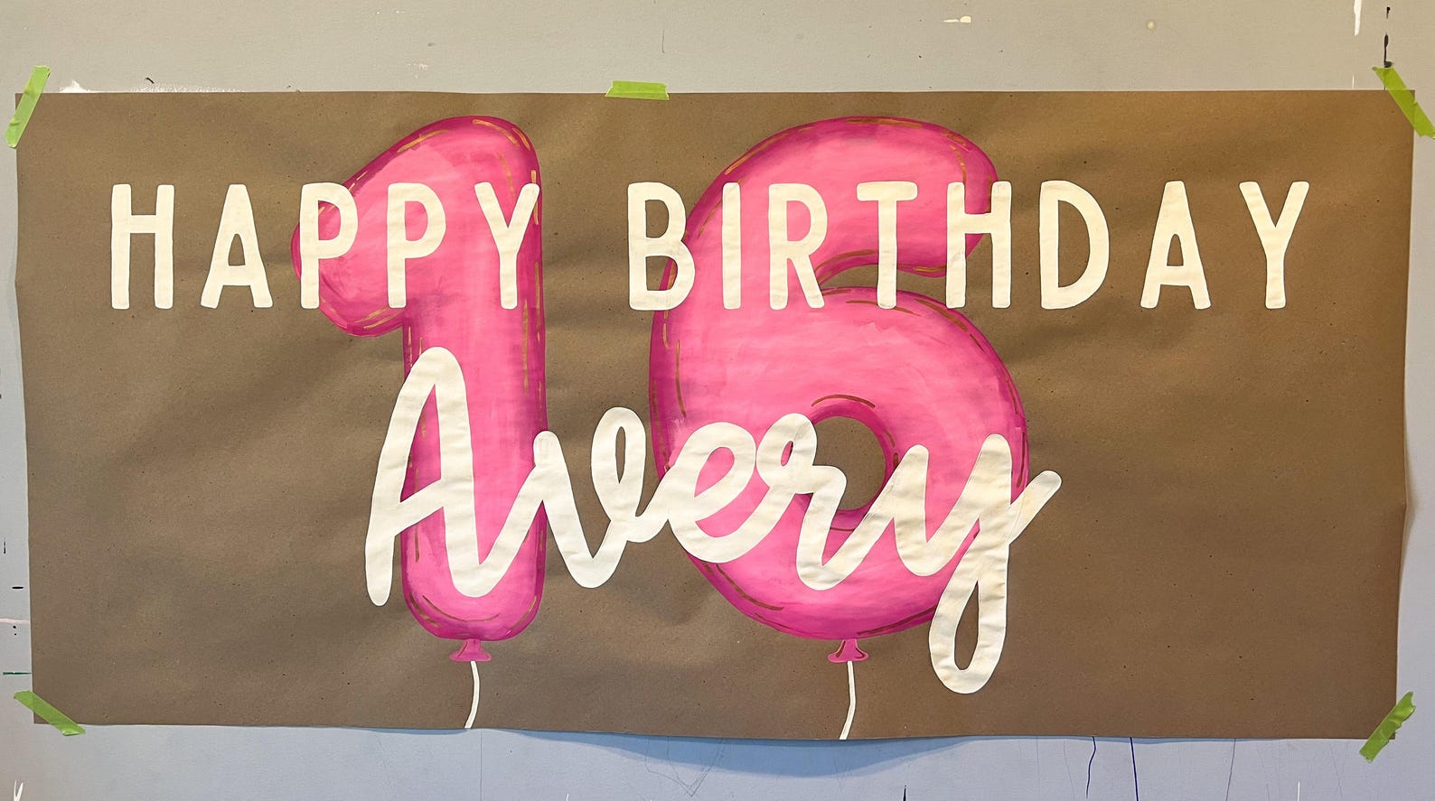 Hand Painted Brown Paper Birthday Banner - Etsy