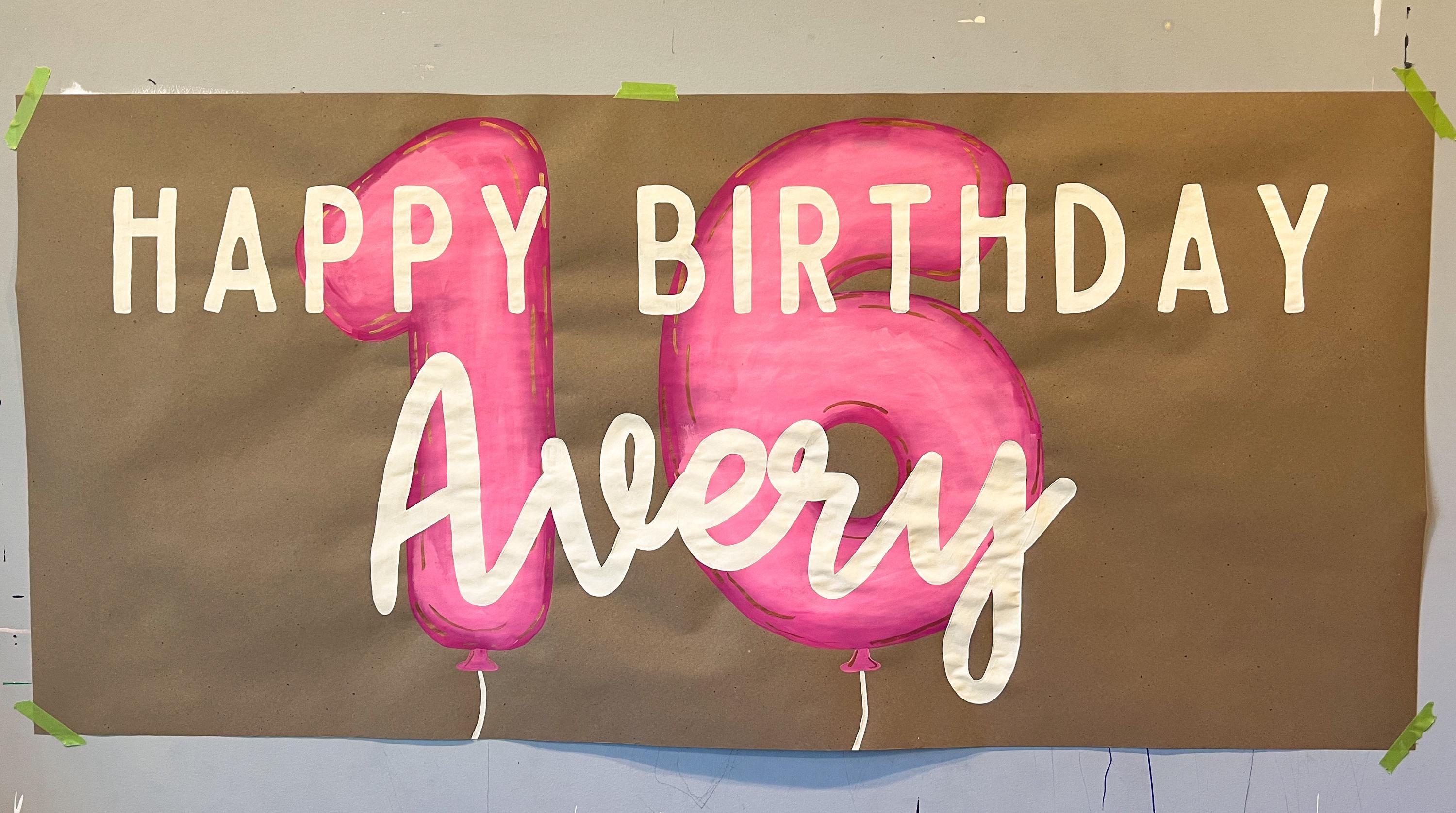 Hand Painted Brown Paper Birthday Banner - Etsy