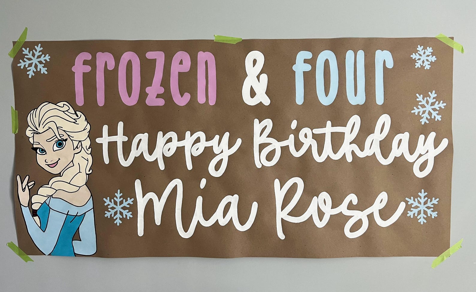 Frozen Elsa Hand Painted Brown Paper Banner - Etsy